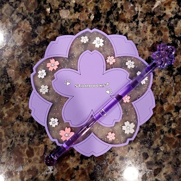 Starbucks | Other | Starbucks Purple Sakura Coaster W Stir Rod | Poshmark